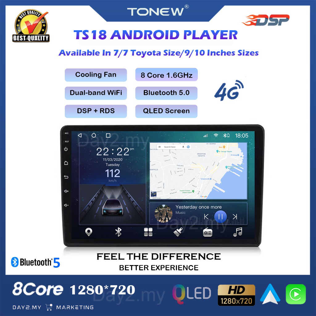 ⚡TS18 Android Player⚡Universal car 9"/10" TS18 4G Apple Carplay ...