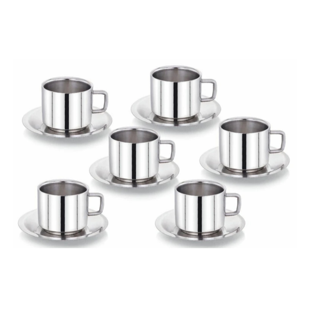Gift - Stainless Steel Cup and Saucer Set | Shopee Malaysia