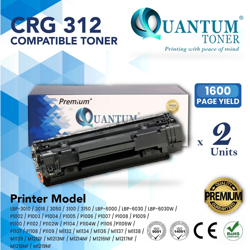 2x Canon 312 CRG 312 CB435A Compatible Toner LBP-3010 LBP-3018 LBP-3050 ...