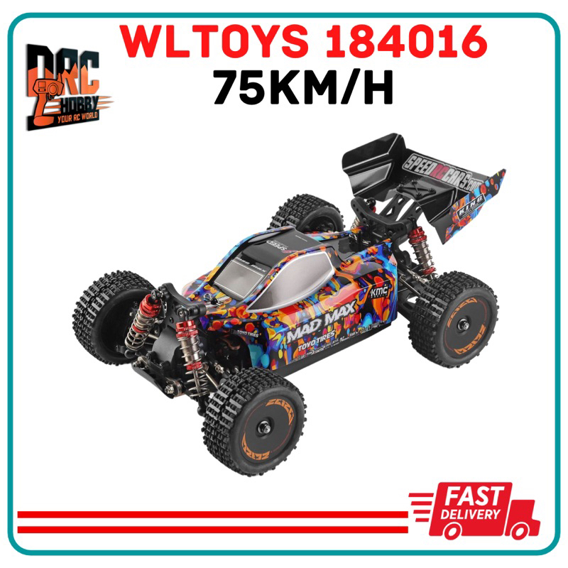 NEW!! WLtoys 184016 75KM/H 2.4G RC Car Brushless 4WD Electric High Speed Off-Road Remote Control ...