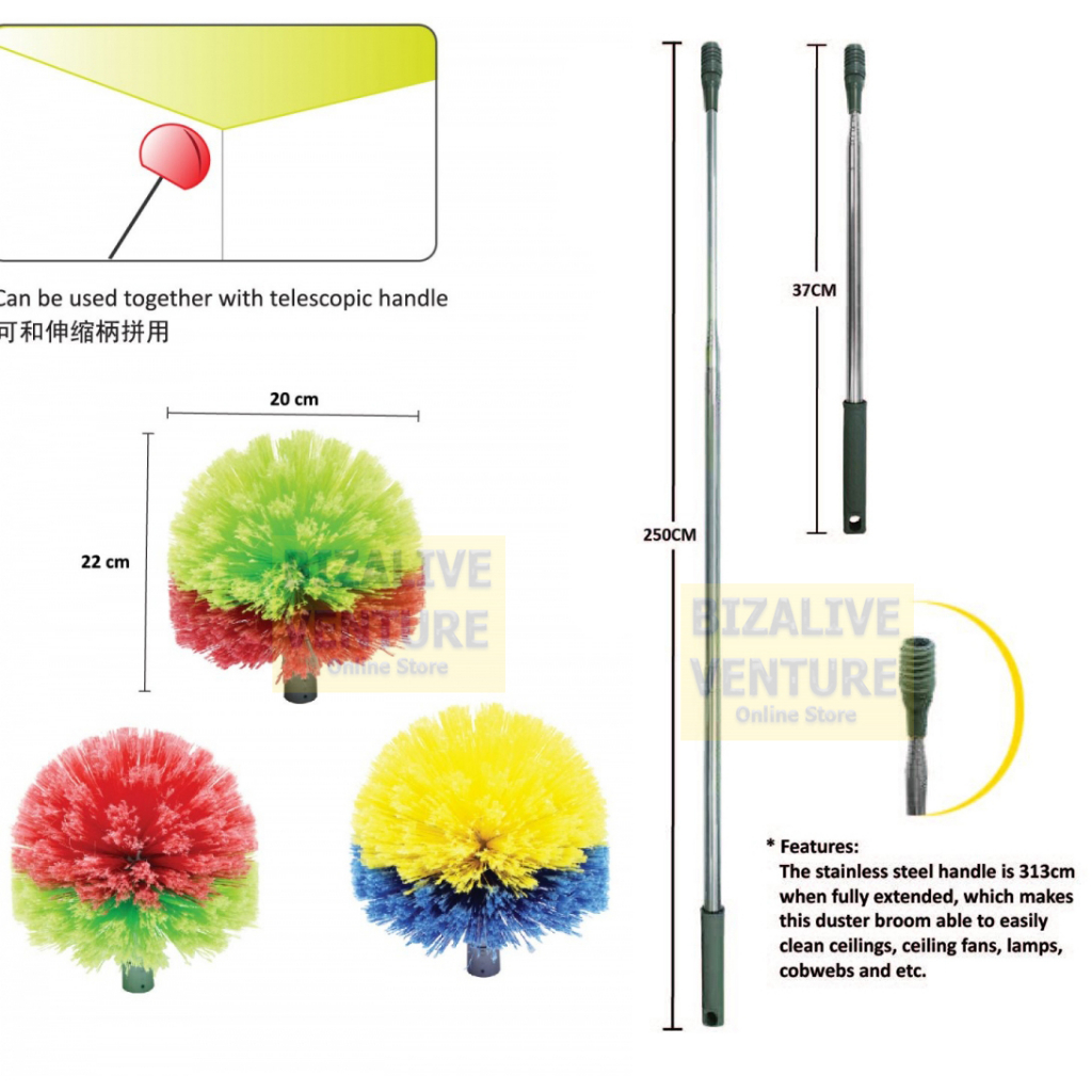 Multipurpose Stainless Steel Telescopic Handles | Ceiling Brush ...