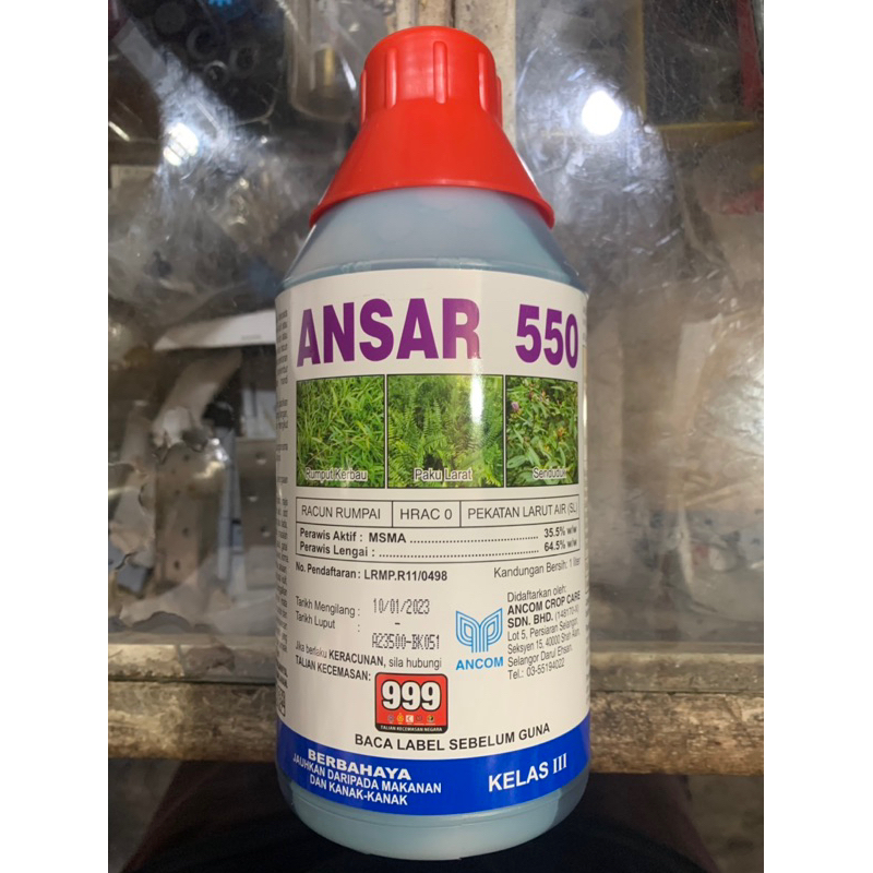 ANSAR 550 / 1 LITER Ancom MSMA Racun Rumpai Sentuhan / Racun Rumput ...