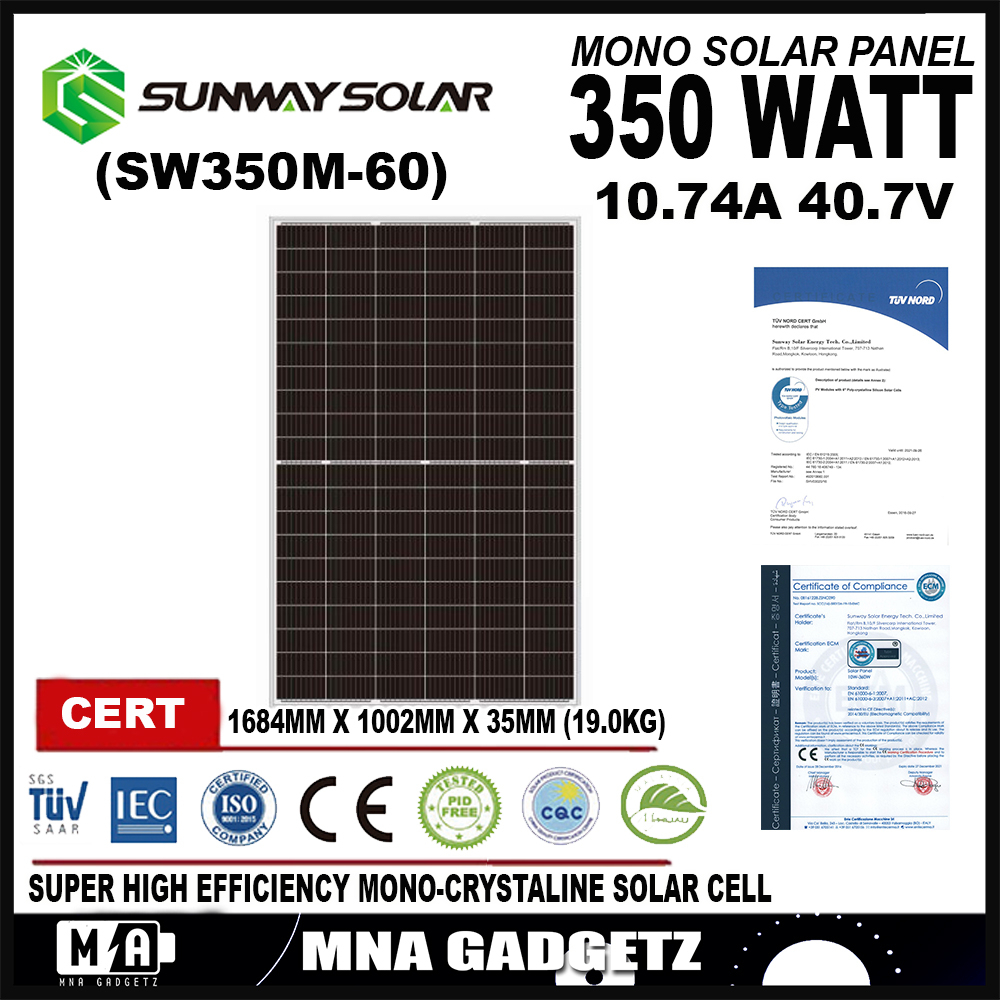 350W SUNWAY SOLAR /QCELLS 350W 35V 10A MONO CRYSTALLINE HALF CELL TECH ...