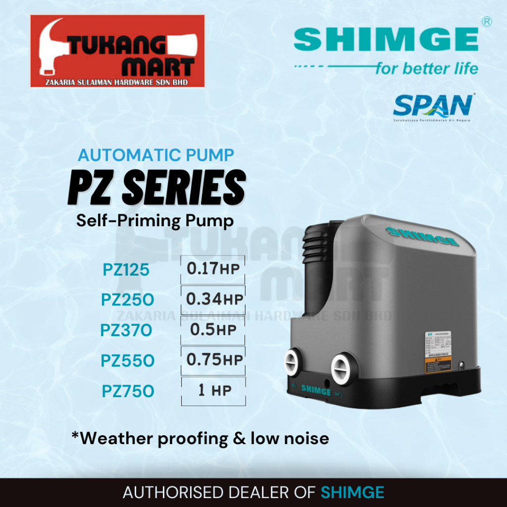 SHIMGE Automatic Self-Priming Pump PZ125--PZ250--PZ370--PZ750 SERIES ...