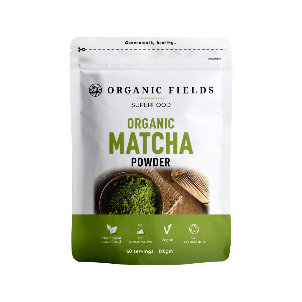 ORGANIC FIELDS Organic Matcha Powder (120g) | Superfood | Imported from ...