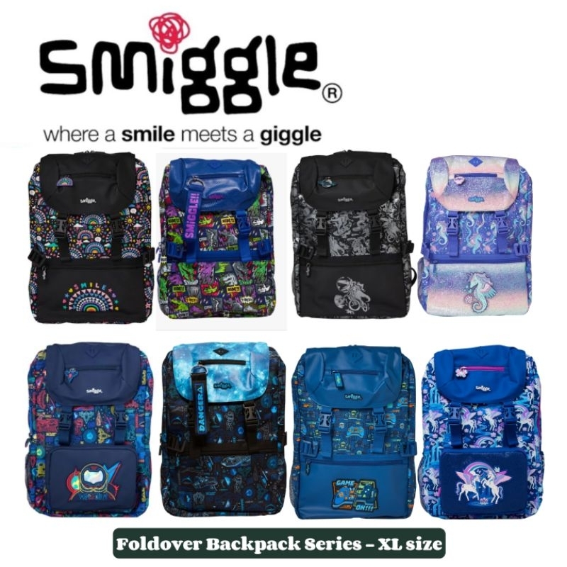 Smiggle Original Foldover XL Size Backpack , School Bag | Shopee Malaysia