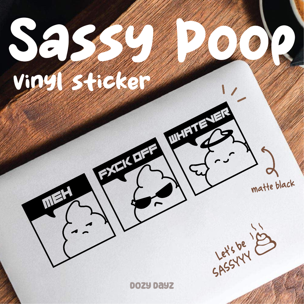 Sassy Poop Vinyl Sticker | Waterproof | Car Sticker | Laptop | Phone ...