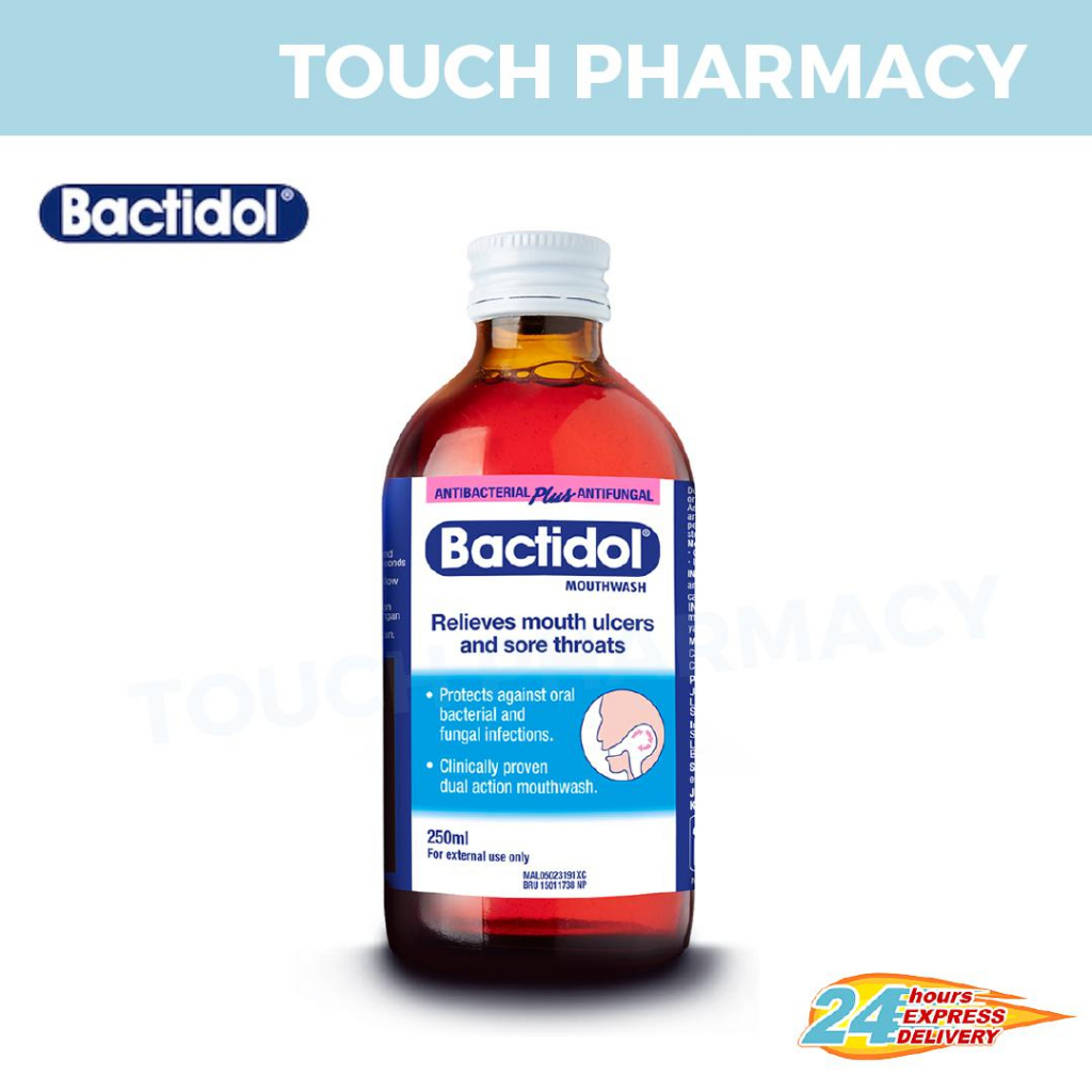 BACTIDOL Sore Throat & Ulcers Fast Relief Mouthwash (250ml) | Shopee ...
