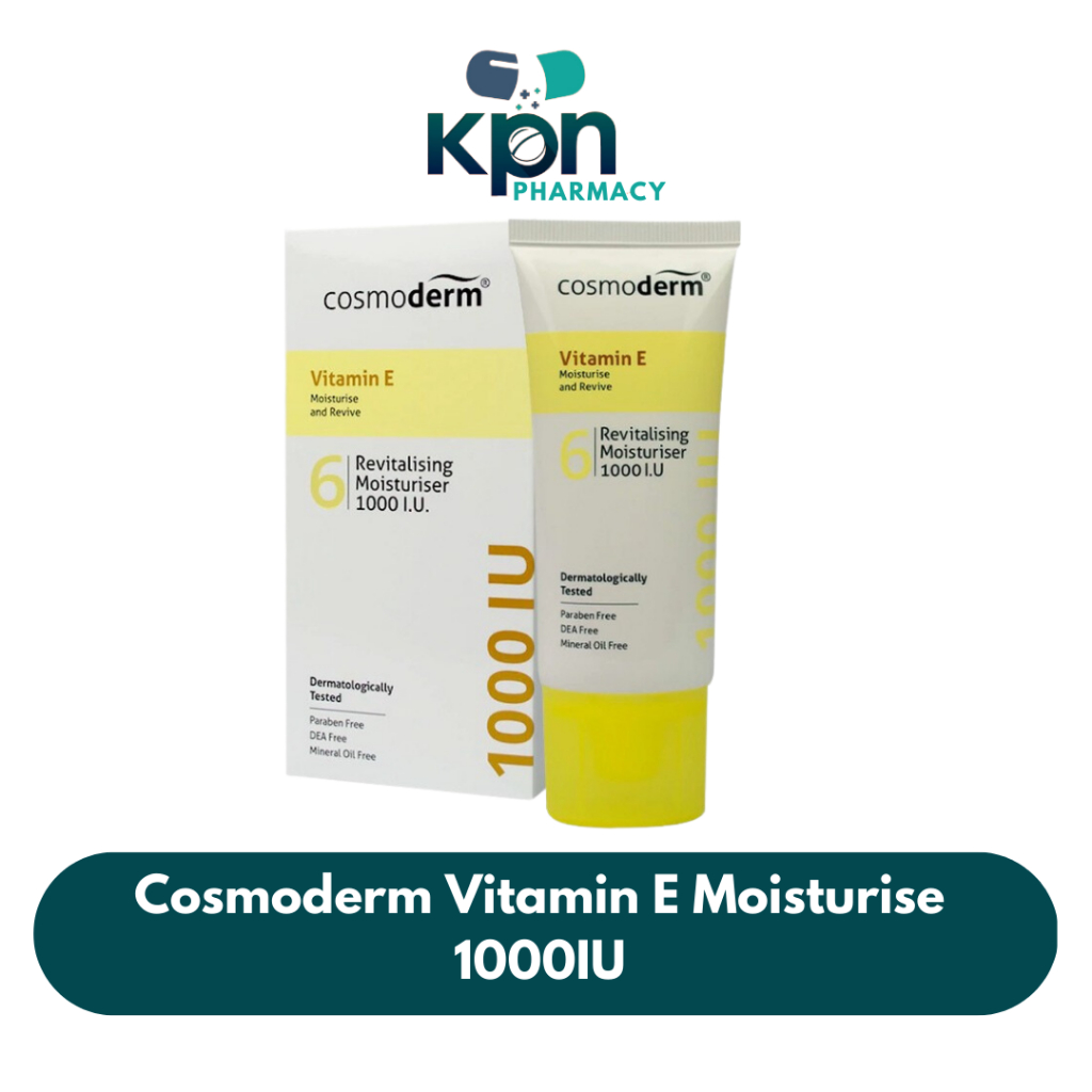 Cosmoderm Vitamin E Cream 1000 IU (50ml) Krim Vitamin E (EXP DATE: 2026 ...