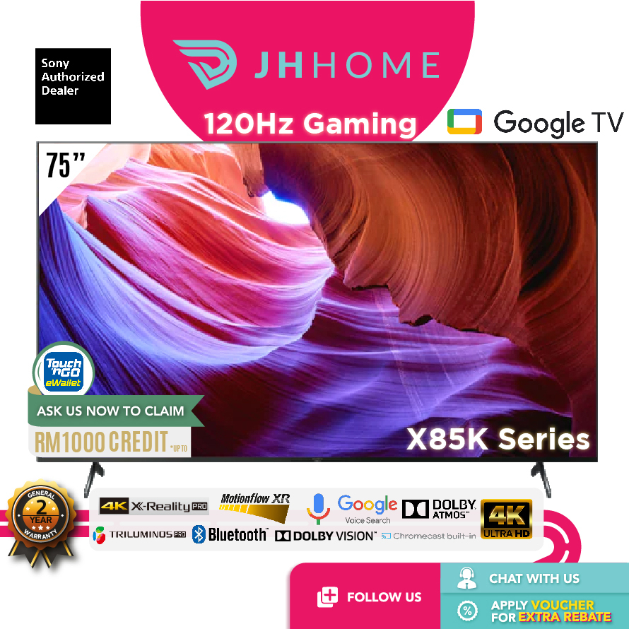 Sony 75 Inch 4K UHD Google TV KD-75X85K | 120Hz Gaming | High Dynamic Range HDR Smart TV X85K ...