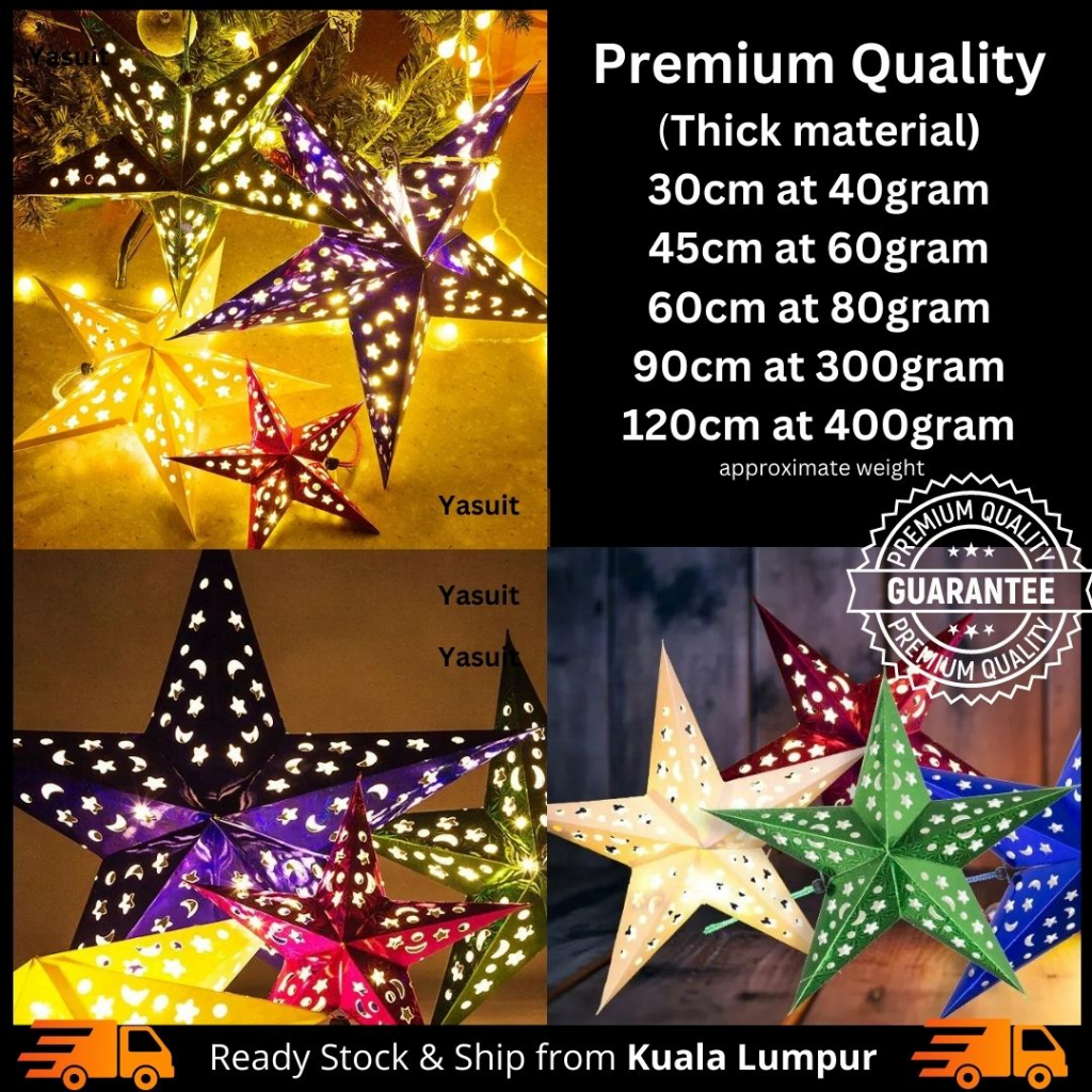 Decoration Star Cardboard Thick Paper Ornament Festival Foldable ...
