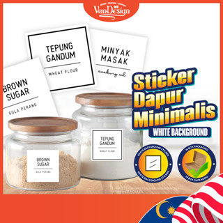 STICKERS LABEL DAPUR MINIMALIS SQUARE LABEL STYLE KITCHEN STICKER 🔥 ...