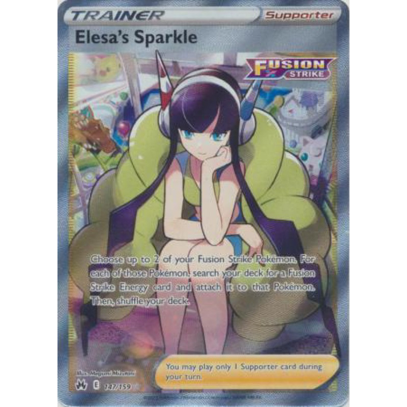 Pokemon tcg Elesa's Sparkle - 147/159 - Full Art Ultra Rare Crown ...