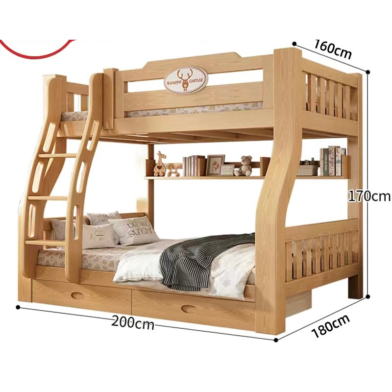 All solid wood mother and child bed children bunk up and down high and ...