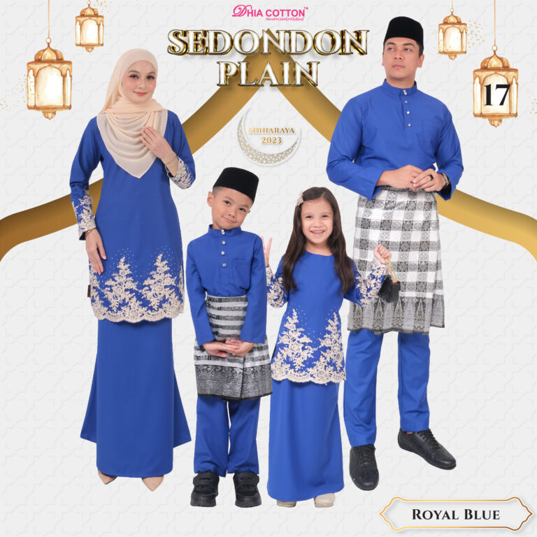ROYAL BLUE CODE 17 SULAM TAMPAL BAJU RAYA SEDONDON FAMILY BAJU RAYA ...