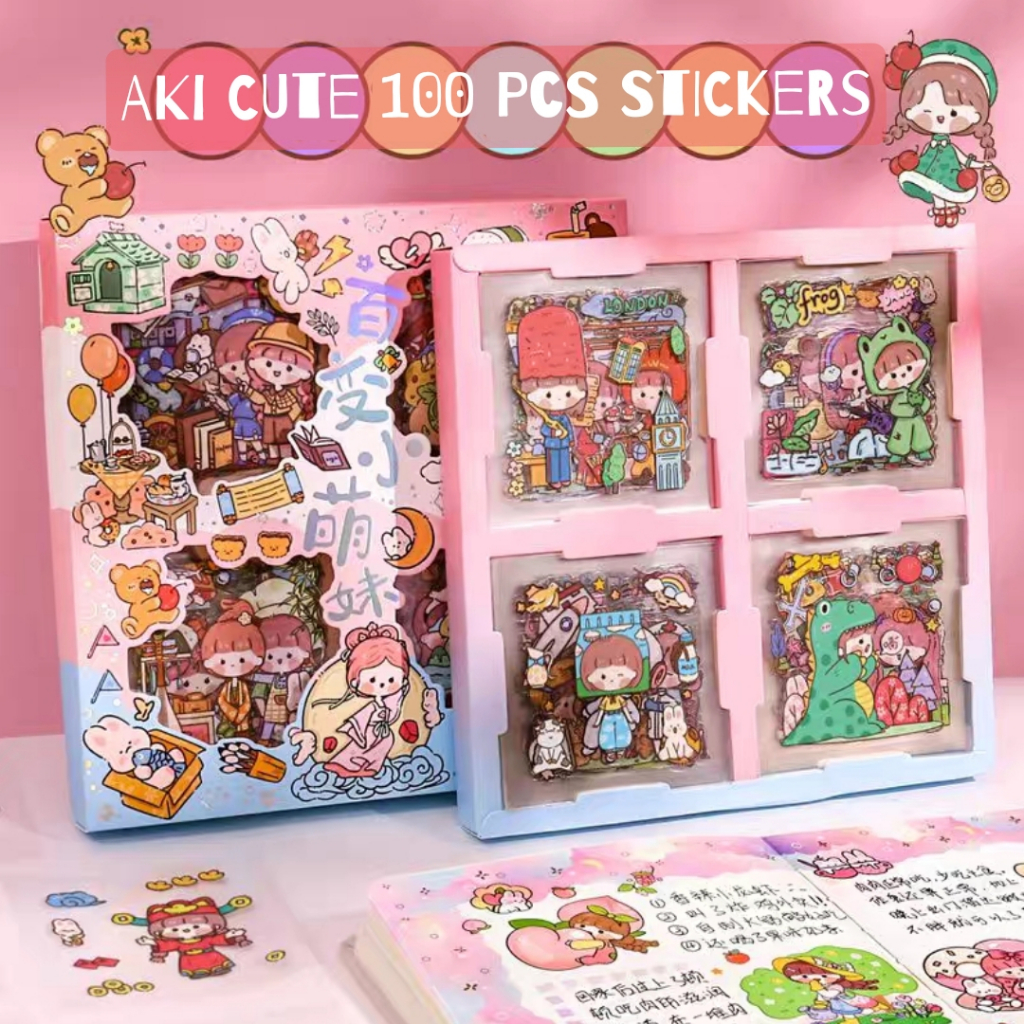 Aki Cute PET 100 Stickers/Fruity Girl Stickers/Evening High Tea/Variety ...