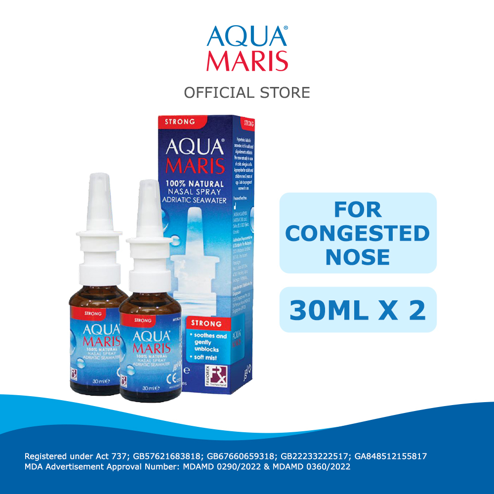 Aqua Maris Strong Nasal Spray (30ml x 2) Exp date: February 2026 ...
