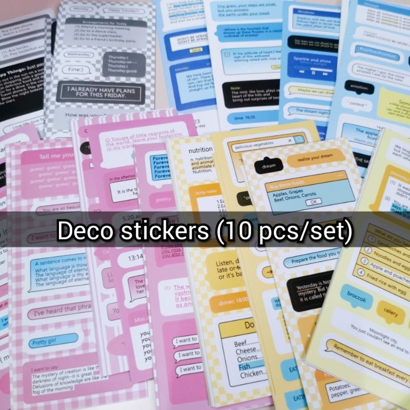 Deco stickers (10 non-repeat design/set) | Shopee Malaysia