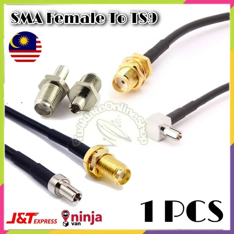 [1PC] SMA Female to TS9 Straight/L/Jack connector to TS9 Male Right Angle Pigtail Coaxial Cable ...