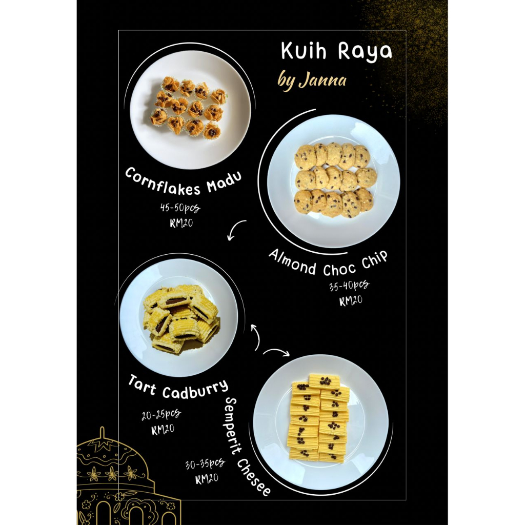 [PRE-OPDER] JANNA KUIH RAYA. COMBO 3 RM50! TART CADBURY, ALMOND CHOC ...