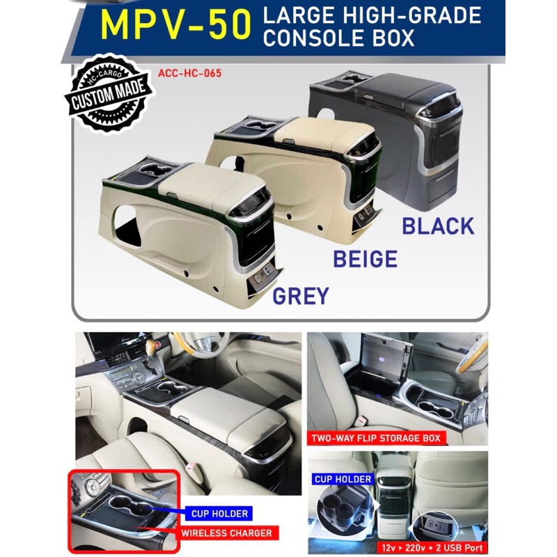 Toyota estima acr50 acr55 console box arm rest armrest 2006 - 2023 usb ...