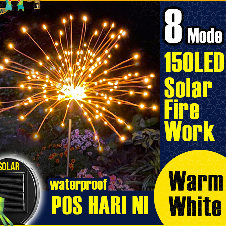 2024 Viral 180 LED Lampu Raya Solar Bunga Api Outdoor Waterproof ...