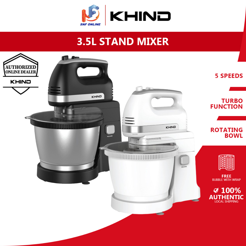 Khind 3.5L Stand Mixer Stainless Steel Bowl SM335S / Plastic Bowl ...