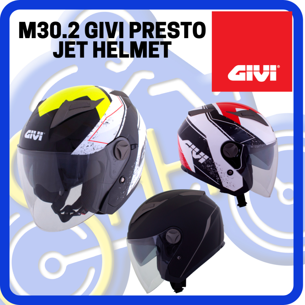 GIVI HELMET M302 M30.2 PRESTO JET HELMET ORIGINAL OPEN FACE DOUBLE ...