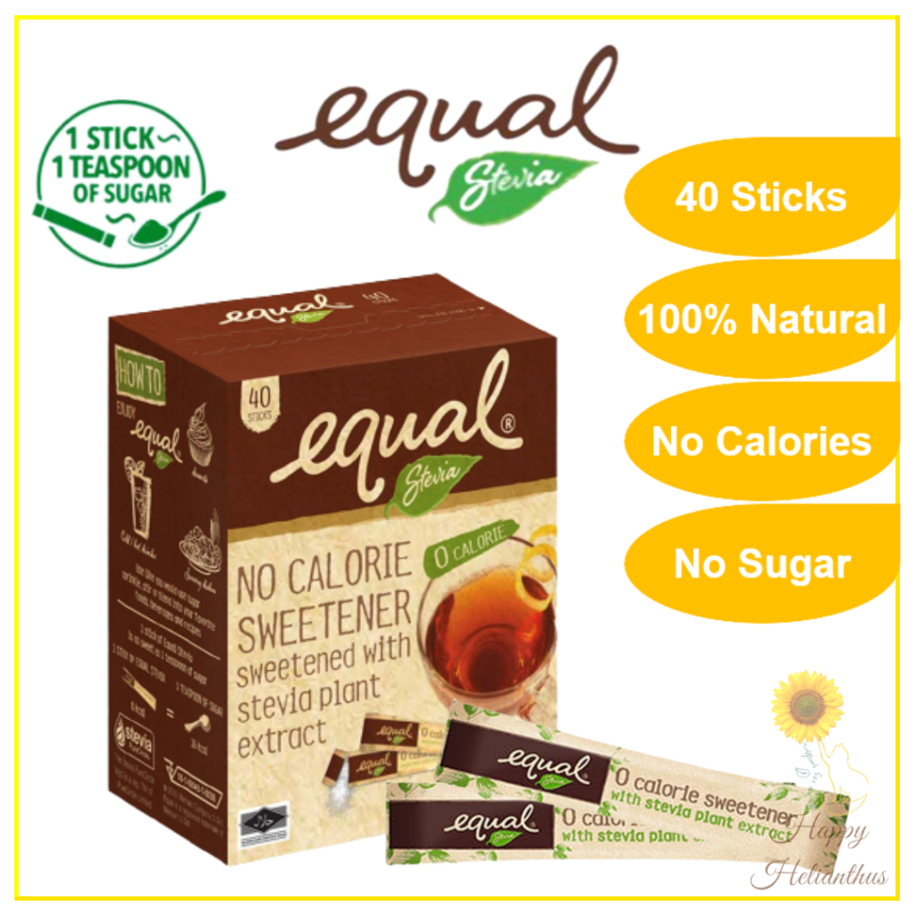 Equal Stevia Zero-Calorie Natural Sugar Replacement Diabetic Sweetener ...