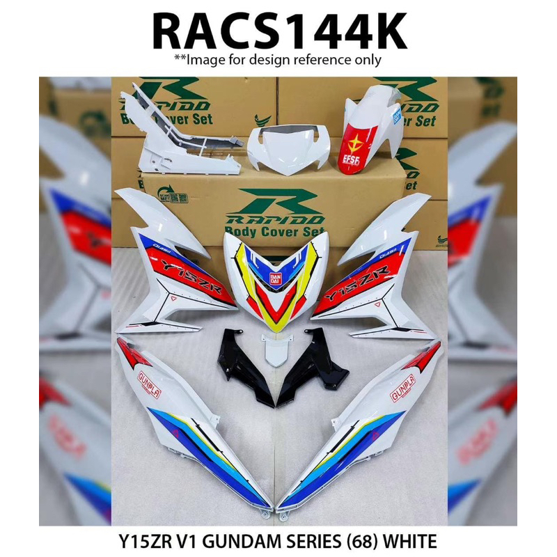 CoverSet Yamaha Y15 V1 V2 Y16 LC150 LC155 Ysuku Gundam Series White ...