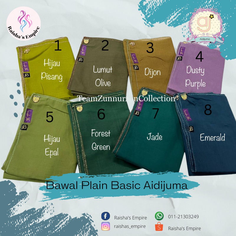💕AIDIJUMA💕 Tudung Bawal Plain| Material COTTON | Bidang 46 | Hijab ...