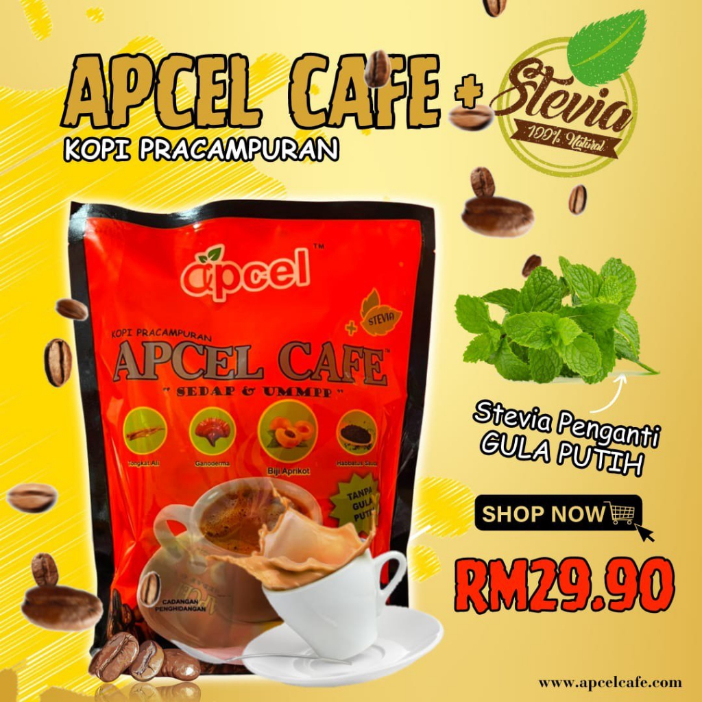 Apcel Cafe Stevia / Kopi Apcel Coffee dengan pemanis stevia (Baru ...