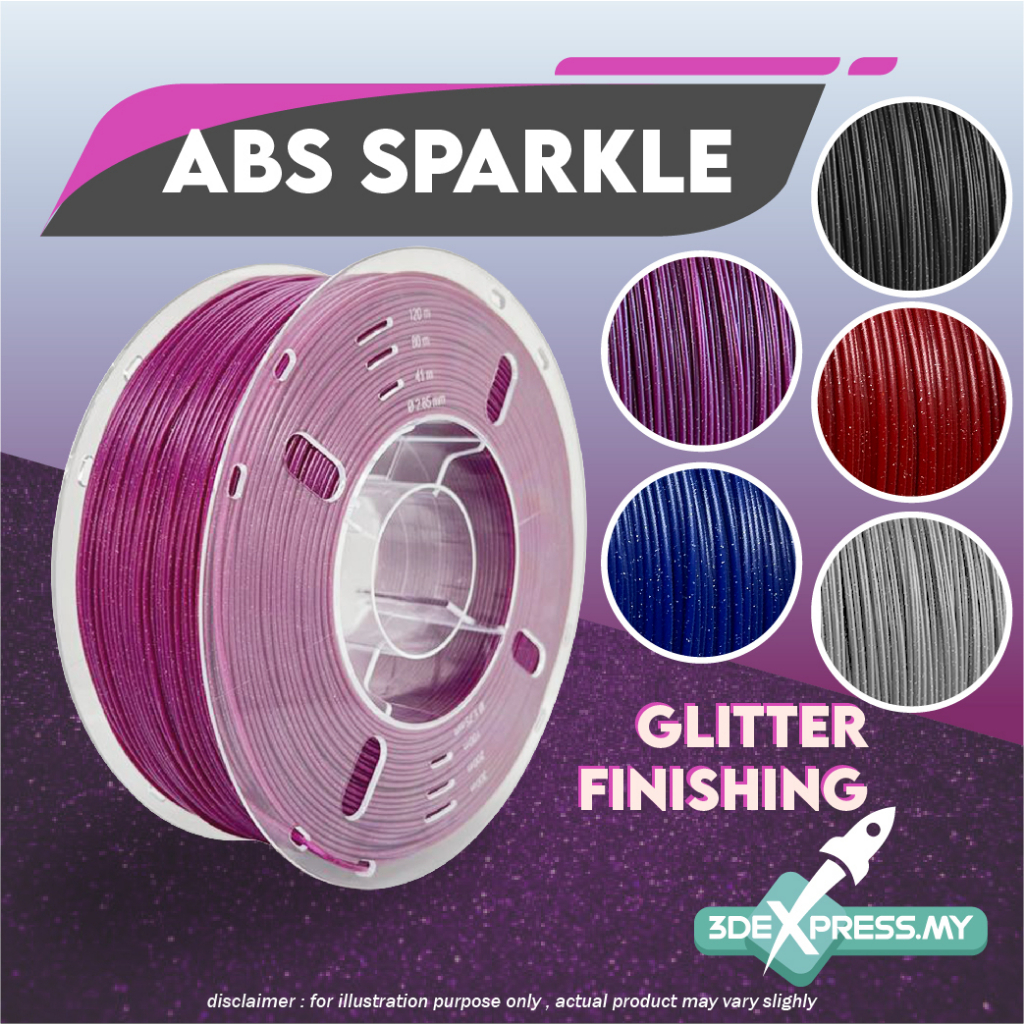 ABS PRO SPARKLE FILAMENT 1KG - GLITTER FILLED (Extreme Series) | Shopee ...