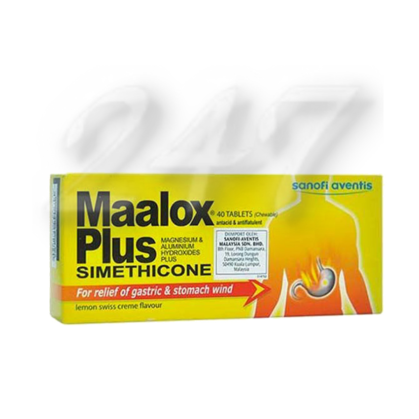 Maalox Plus Simethicone 40 chewable tablets | Shopee Malaysia