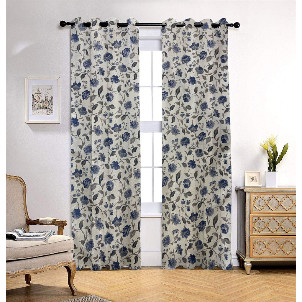 Hebe Curtain (140CM-220CM) Langsir Bunga Plain Ready made Curtain Type ...
