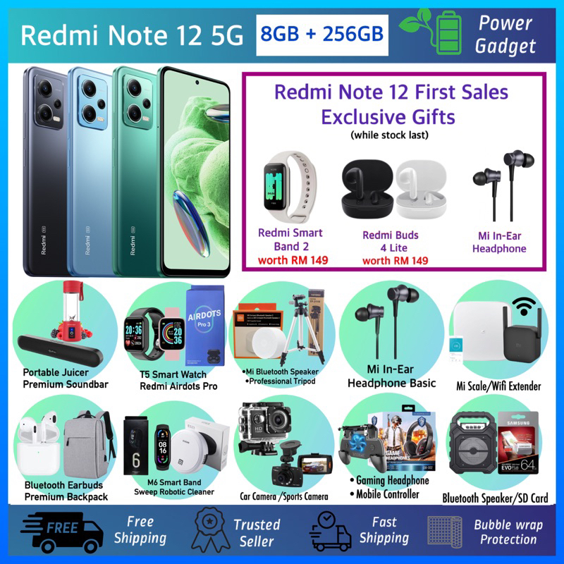 Redmi Note 12 5G [8GB RAM 256GB] Original Xiaomi Malaysia Official ...