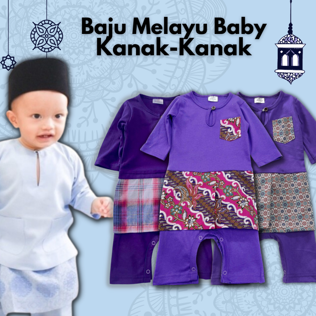 BAJU RAYA MELAYU BAYI BAJU BABY NEWBORN BABY PURPLE LILAC UNGU INDIGO ...