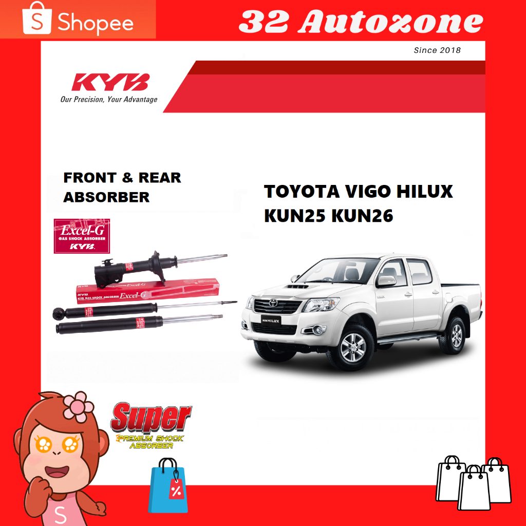 Toyota Hilux Vigo KUN25 KUN26 Kayaba KYB Excel G Front And Rear Absorber Set - Made In Malaysia ...