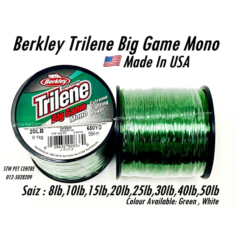 Berkley Trilene Big Game Mono Tali Tangsi (🇺🇸Made In USA) 8lb 10lb 12lb ...
