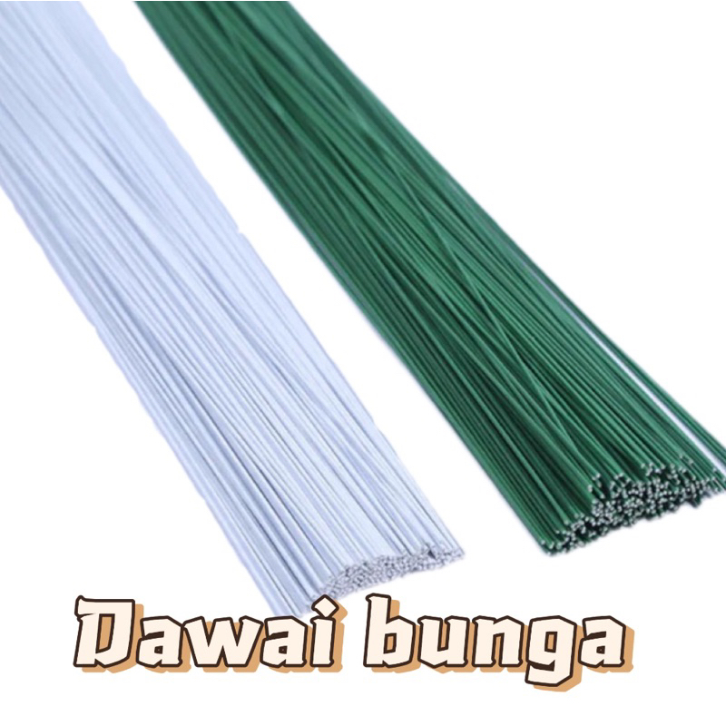 🇲🇾【1 paket】Dawai bunga hijau putih | floral wire | kawat bunga | DIY ...