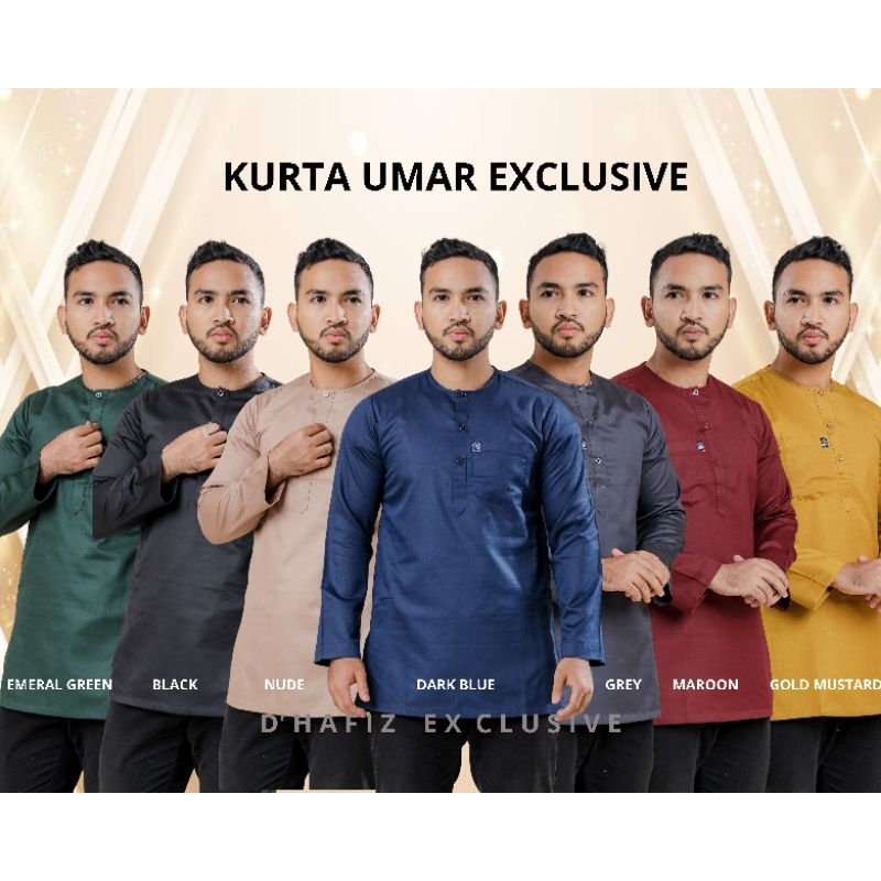 KURTA AL HAFIZ UMAR COTTON LEHER BULAT S - 3XL Telok Belanga Kurta Raya ...
