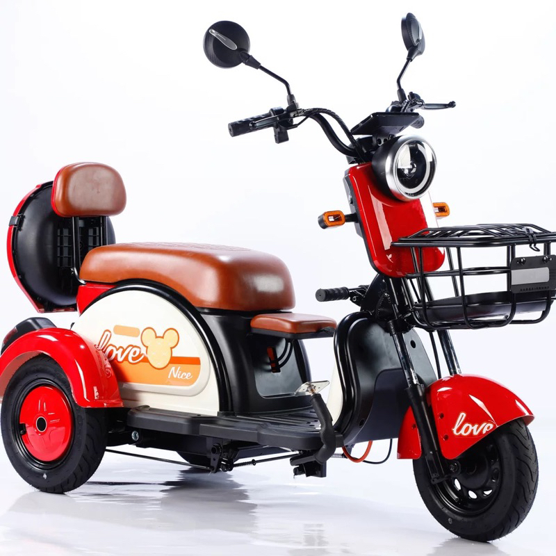 Tricycle Electric 3 seater scooter Skuter elektrik Three wheels adult E ...