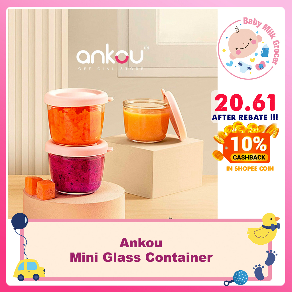 ANKOU Air Tight Food Container - 3 Mini Glass Portable (MILNUTRI ...