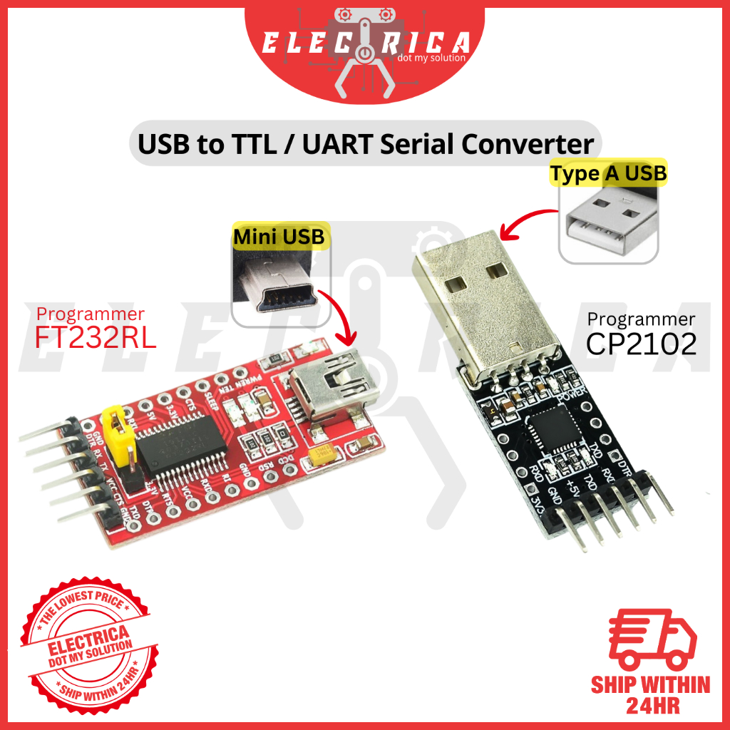 CP2102 FTDI USB 2.0 to TTL UART Module Serial Converter | Shopee Malaysia