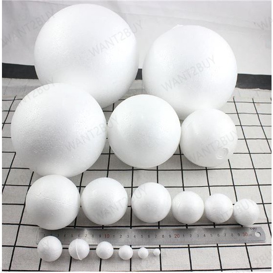 1-15cm DIY White Round Styrofoam Wedding Polystyrene Craft Foam Ball ...