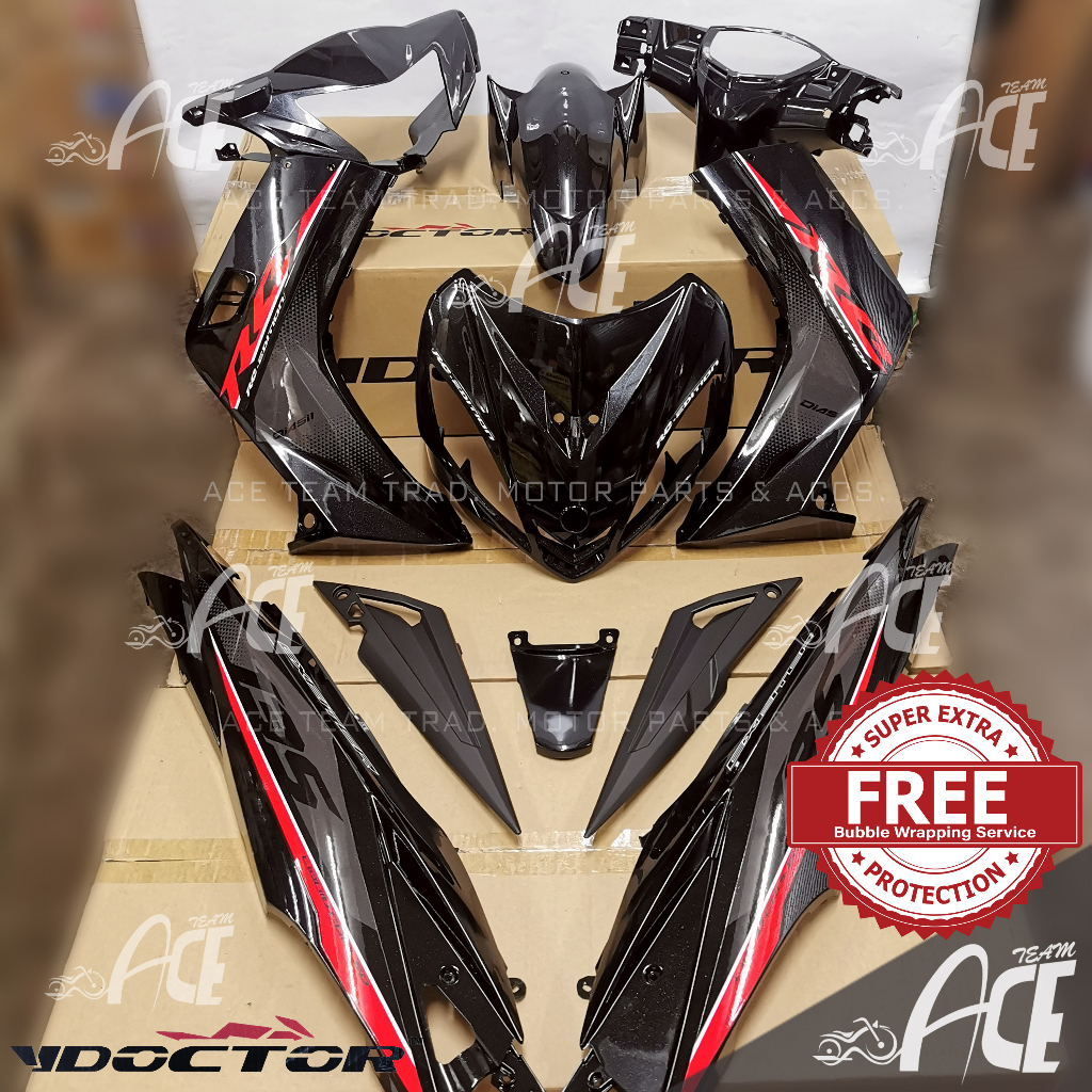 Coverset LC135 V1 Exciter RC Red Line Black Yamaha LCV1 Black Hitam ...