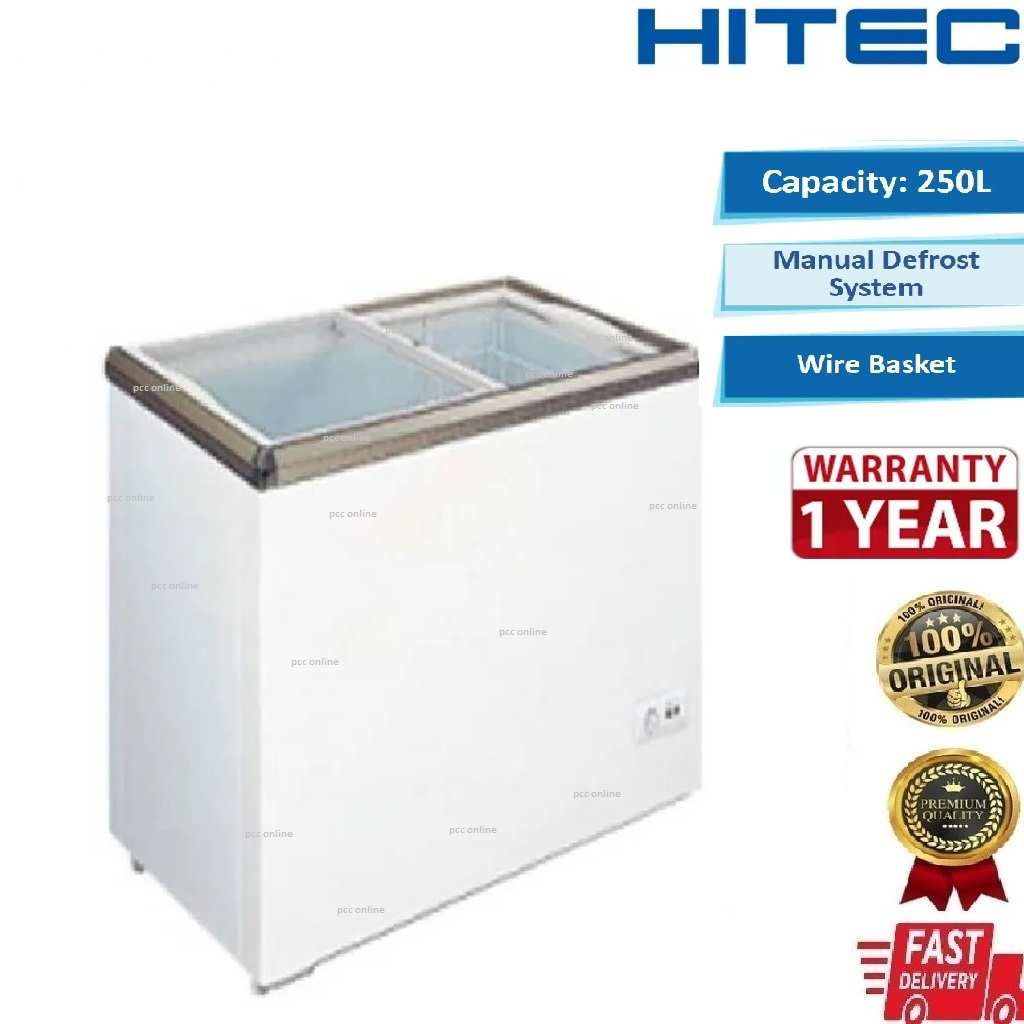 HITEC HFZ-C289GT Glass Top Freezer Sliding Glass Door Ice Cream Freezer ...