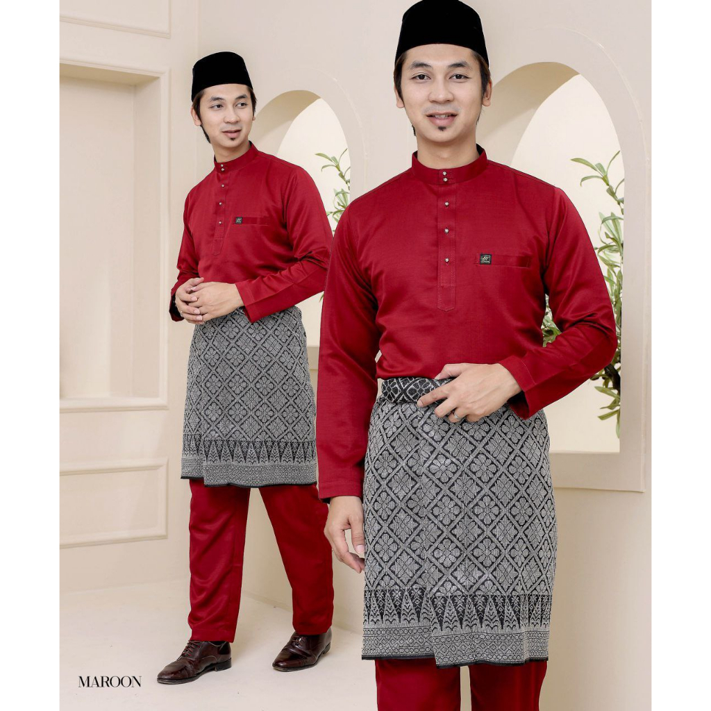 [WARNA MERON]-BAJU MELAYU REGULAR SLIM FIT/READY STOCK/RAYA 2023 ...