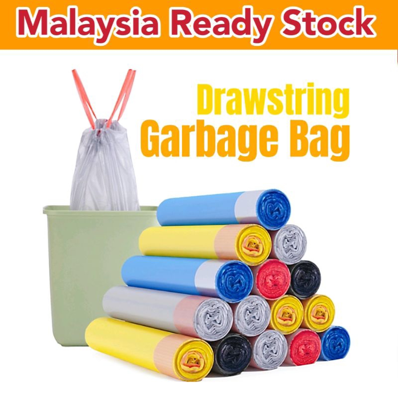 Garbage Bag With Drawstring Automatic Closing Tie On Garbage Bags ...