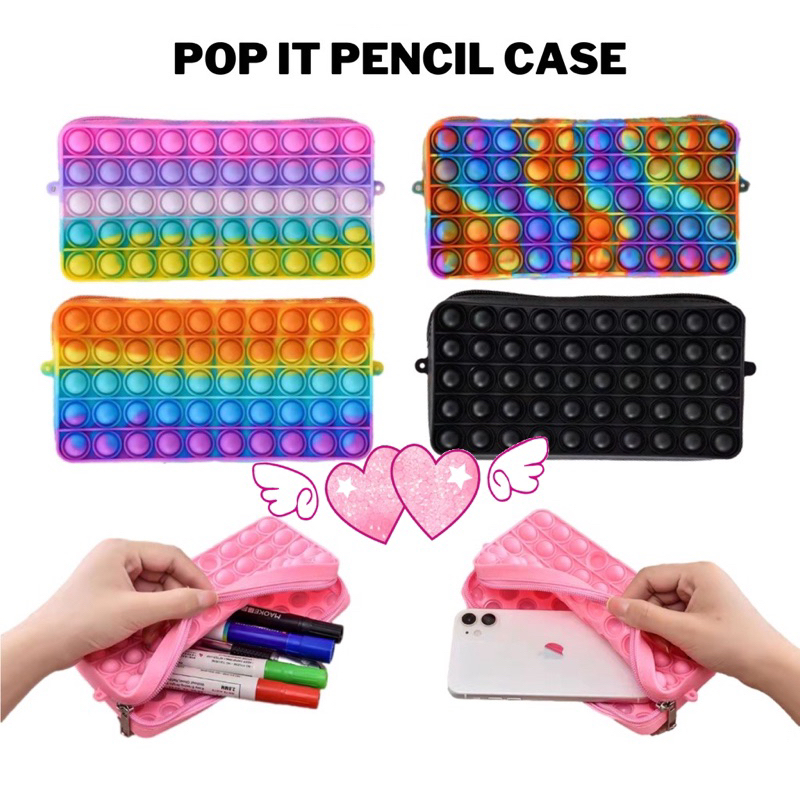 Pop It Pencil Box (Pencil Case) Kotak Pensel Pop It Push Bubble Fidget ...